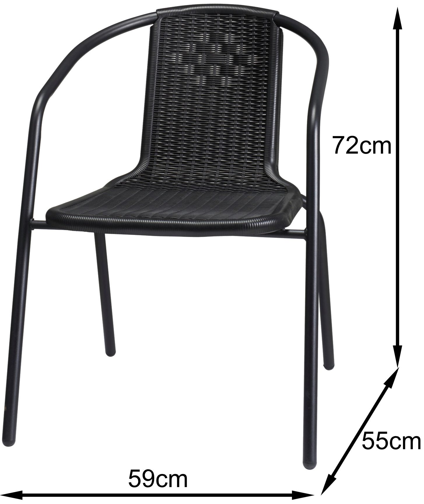 Koopman Gartenstuhl Gartenstuhl Bistrostuhl Stuhl Rattan-Optik 4er Set ...