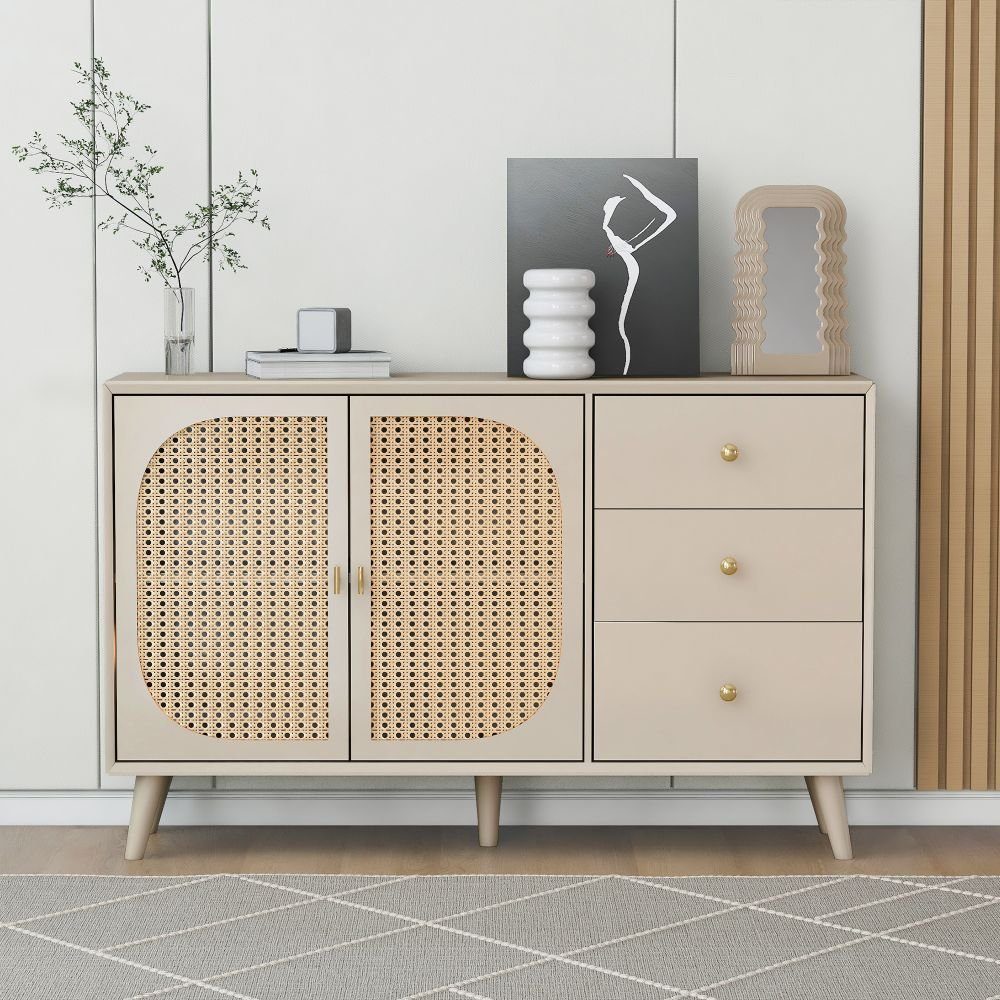 Sikaini Sideboard Set 1 St 2 Holztüren Und 3 Schubladen Tv Tisch