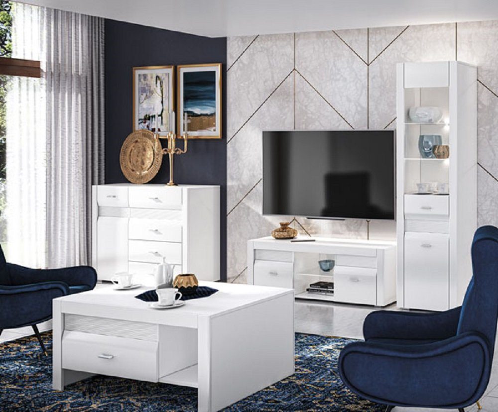 Wohnzimmer-Set ARKO, (Set), 1 Lowboard + 1 Kommode + 1 Vitrine + 1 ...