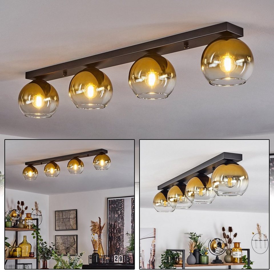 Hofstein Deckenleuchte Cesaro Moderne Deckenlampe Aus Metallglas