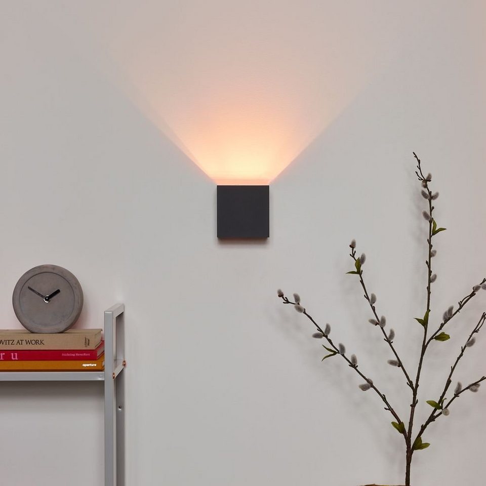 Click Licht Led Wandleuchte Eckige Wandleuchte Xio In Dunkelgrau G9