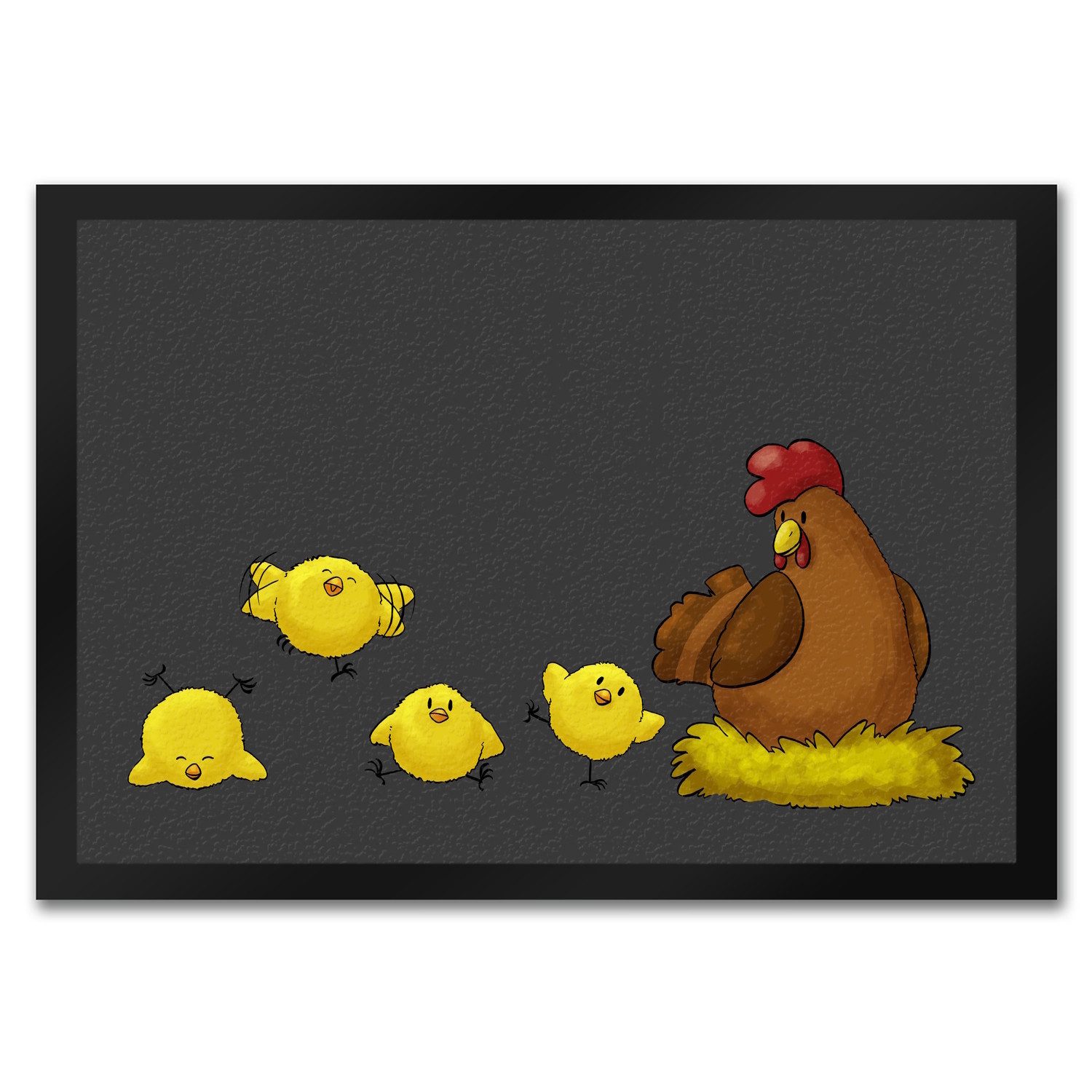 Fußmatte Huhn Im Nest Mit Küken Fußmatte In 35x50 Cm Speecheese