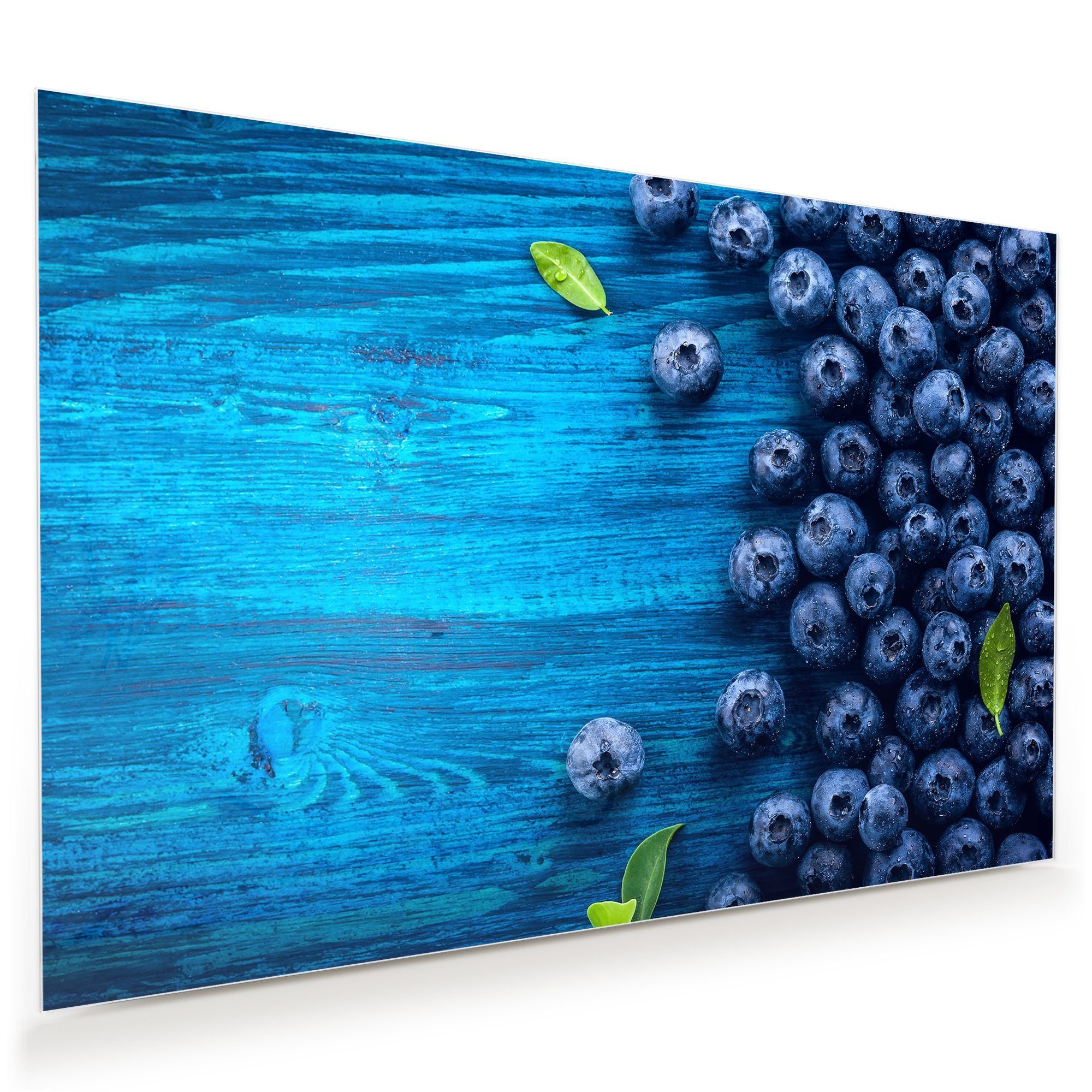 Primedeco Glasbild Wandbild Heidelbeeren Auf Hintergrund Mit Aufhängung