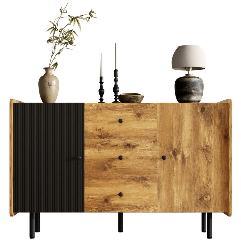 Seedwave Sideboard Modische Kommode Holzgriffe Schrank Mit 2