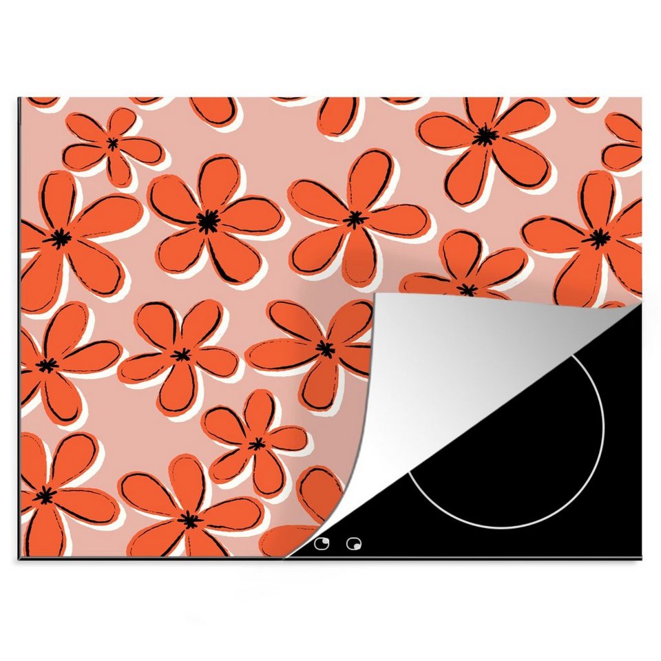 Muchowow Herdblende Abdeckplatte Muster Vintage Blume Vinyl 1