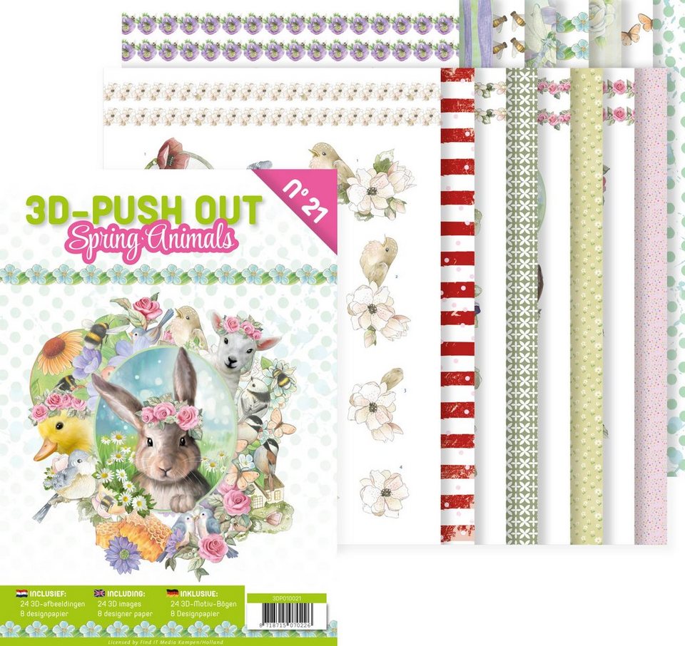 FINDit Motivpapier »Spring Animals«, 16 Blatt, DIN A4 Format FINDit Motivpapier »Spring Animals«, 16 Blatt, DIN A4 Format