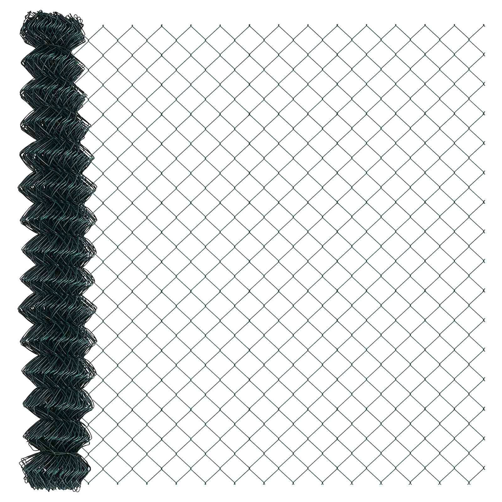 vidaXL Gartenzaun Kettenzaun 10 x 1 m Stahl Grün, (1-St), Zaun