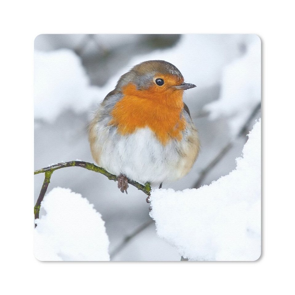 Muchowow Mauspad Rotkehlchen Schnee Winter 1 St Mousepad