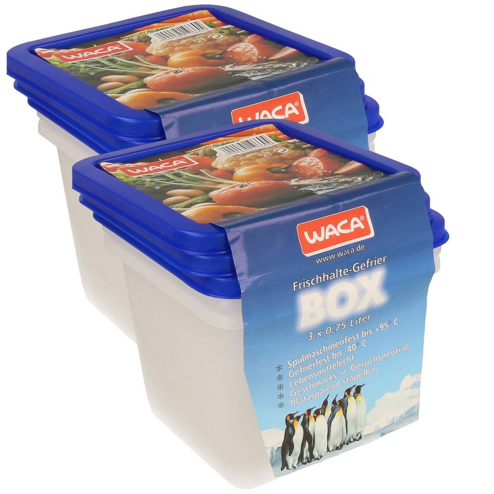 Waca Vorratsdose Gefrierdosen Set Mit Deckel 075l Spar Set 6 Tlg