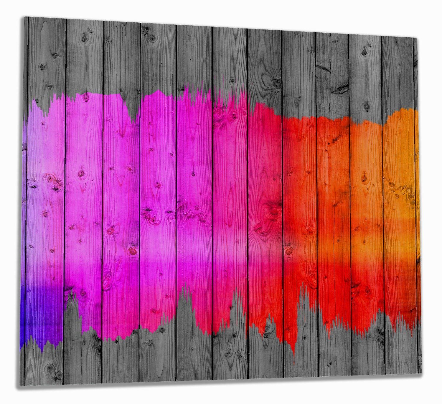 Wallario Herd Abdeckplatte Holzpaneel Bemaltes Buntes Holz Esg