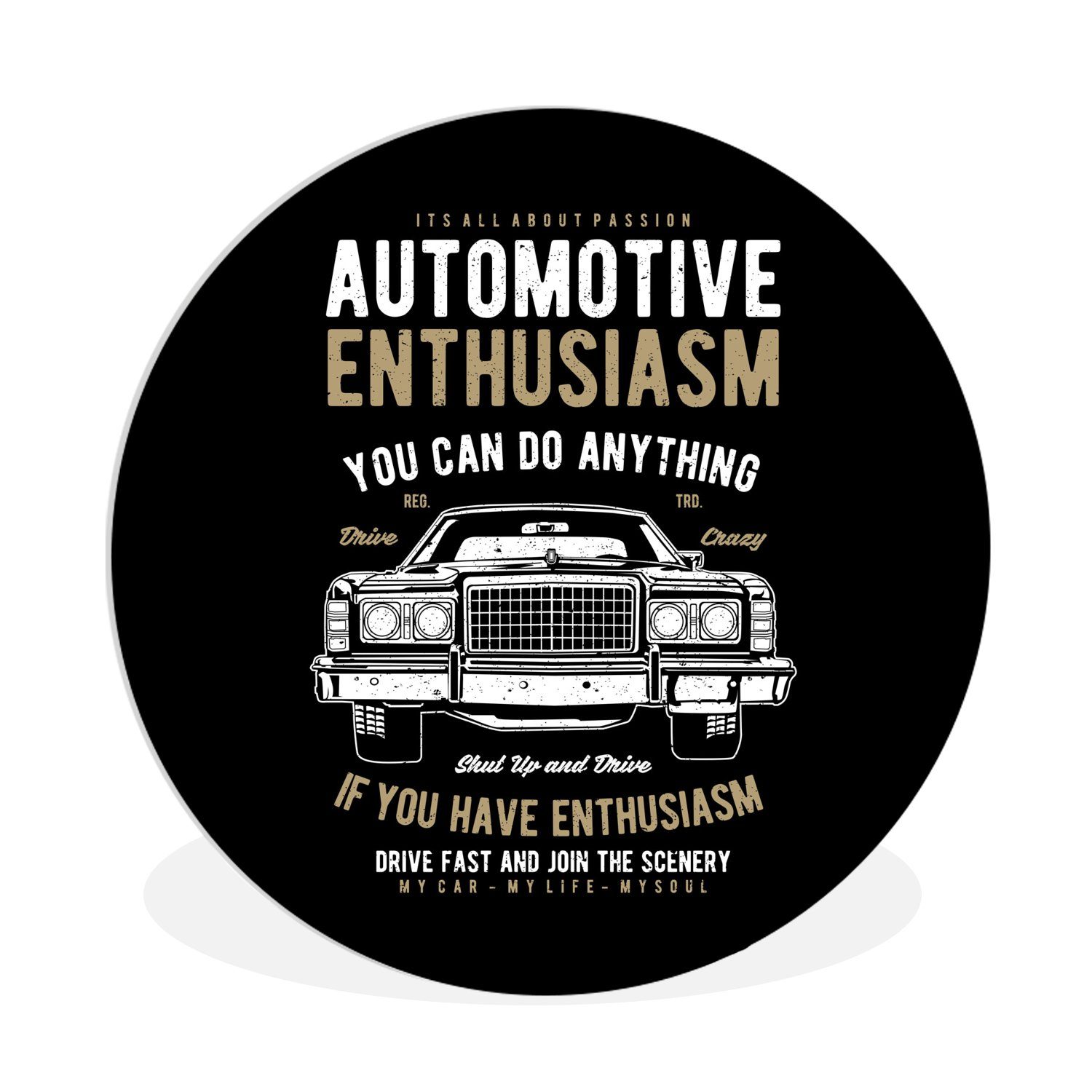 Muchowow Gemälde Mancave Auto Zitate Oldtimer 1 St Rundes