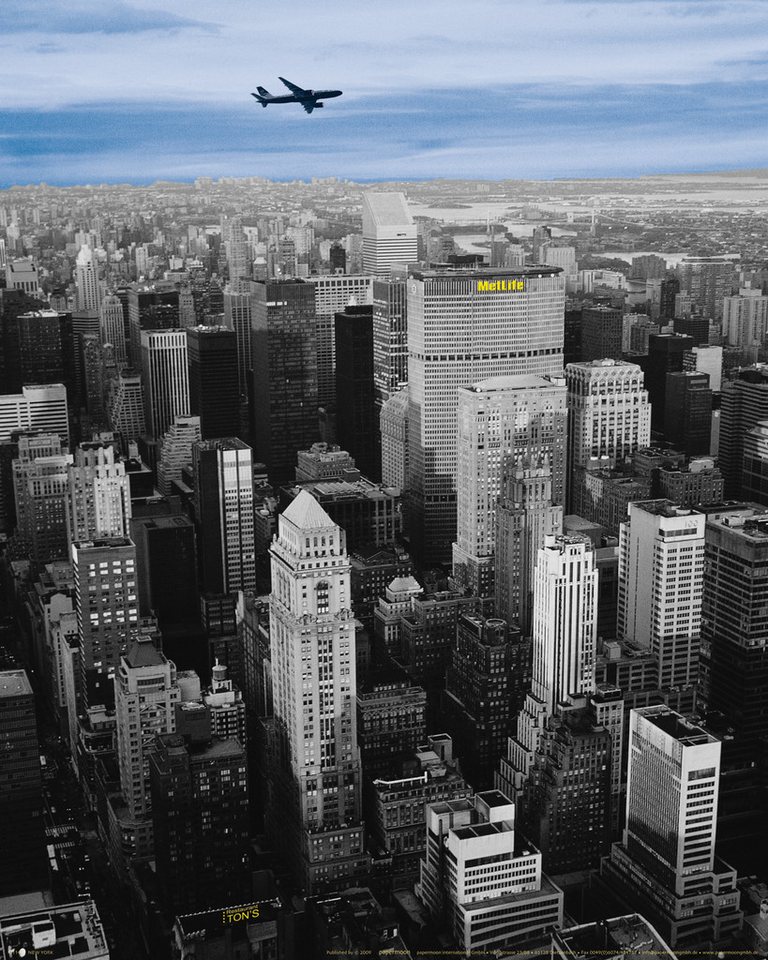 Papermoon Poster Mini Poster Nr306 Plane Over New York 40 X 50 Cm
