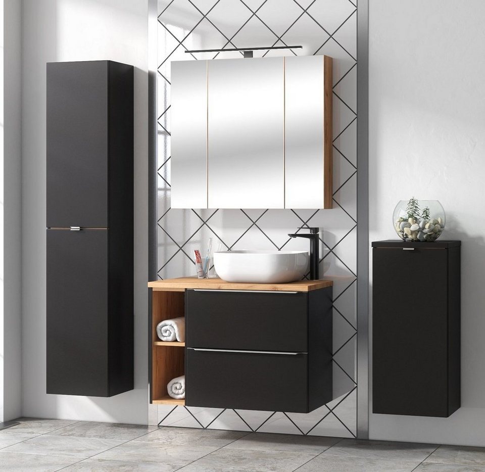 Einfachgutemoebel Waschtisch Set Bad Set Capri Ii 80cm 4 Tlg Aufsatz