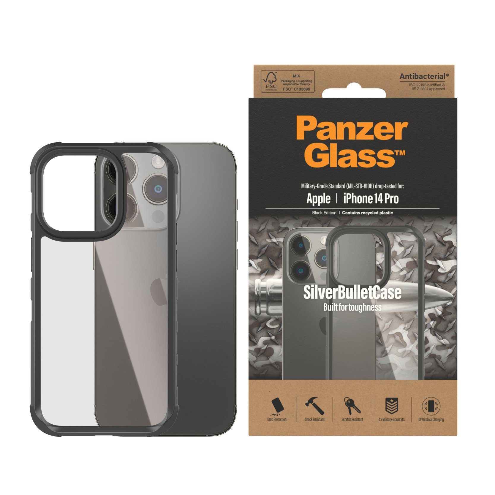PanzerGlass Backcover SilverBullet, 100 % recyceltes TPU