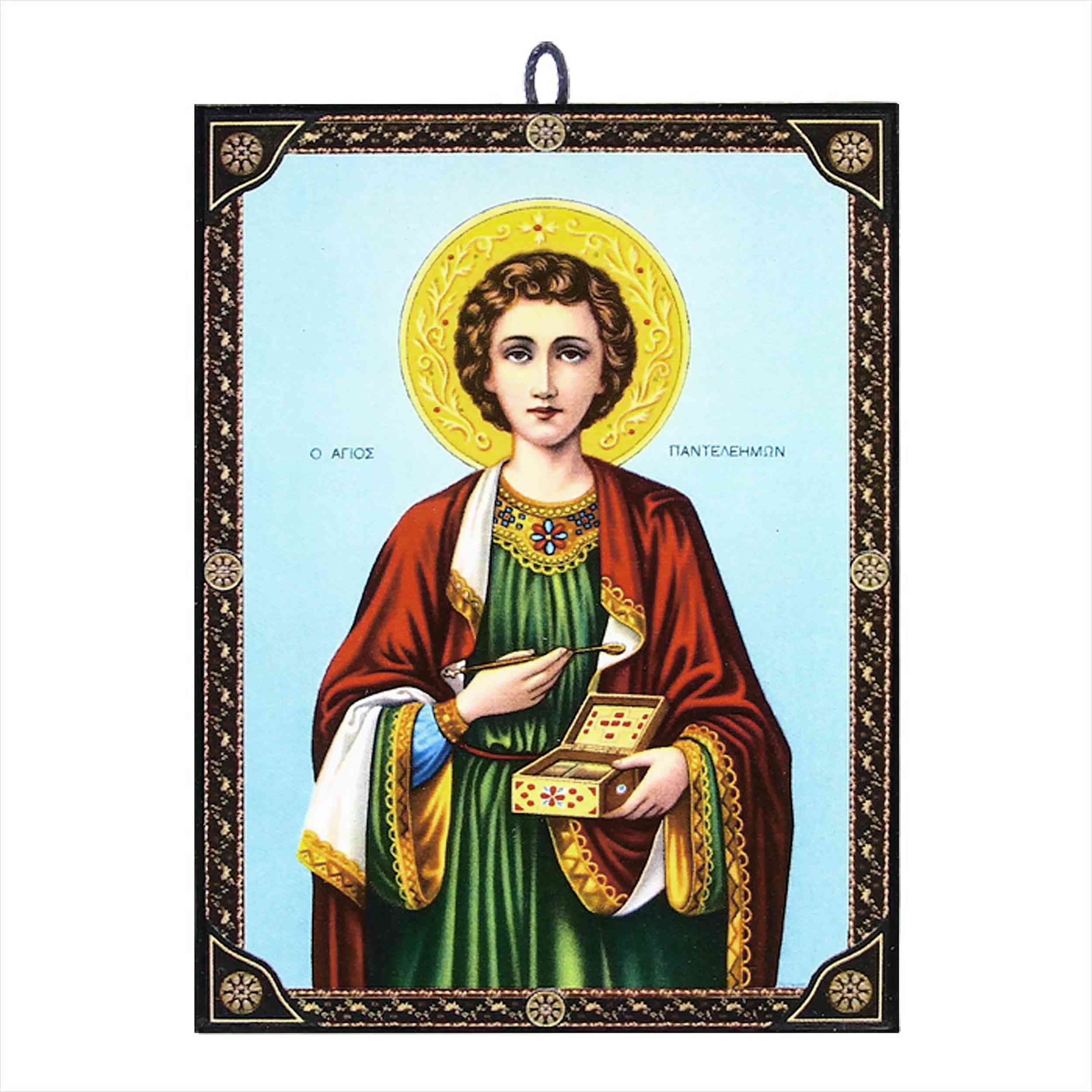 NKlaus Bild Ikone Heiliger Pantaleon orthodox Zertifizierte Reproduktion aus Griec, Religion ...