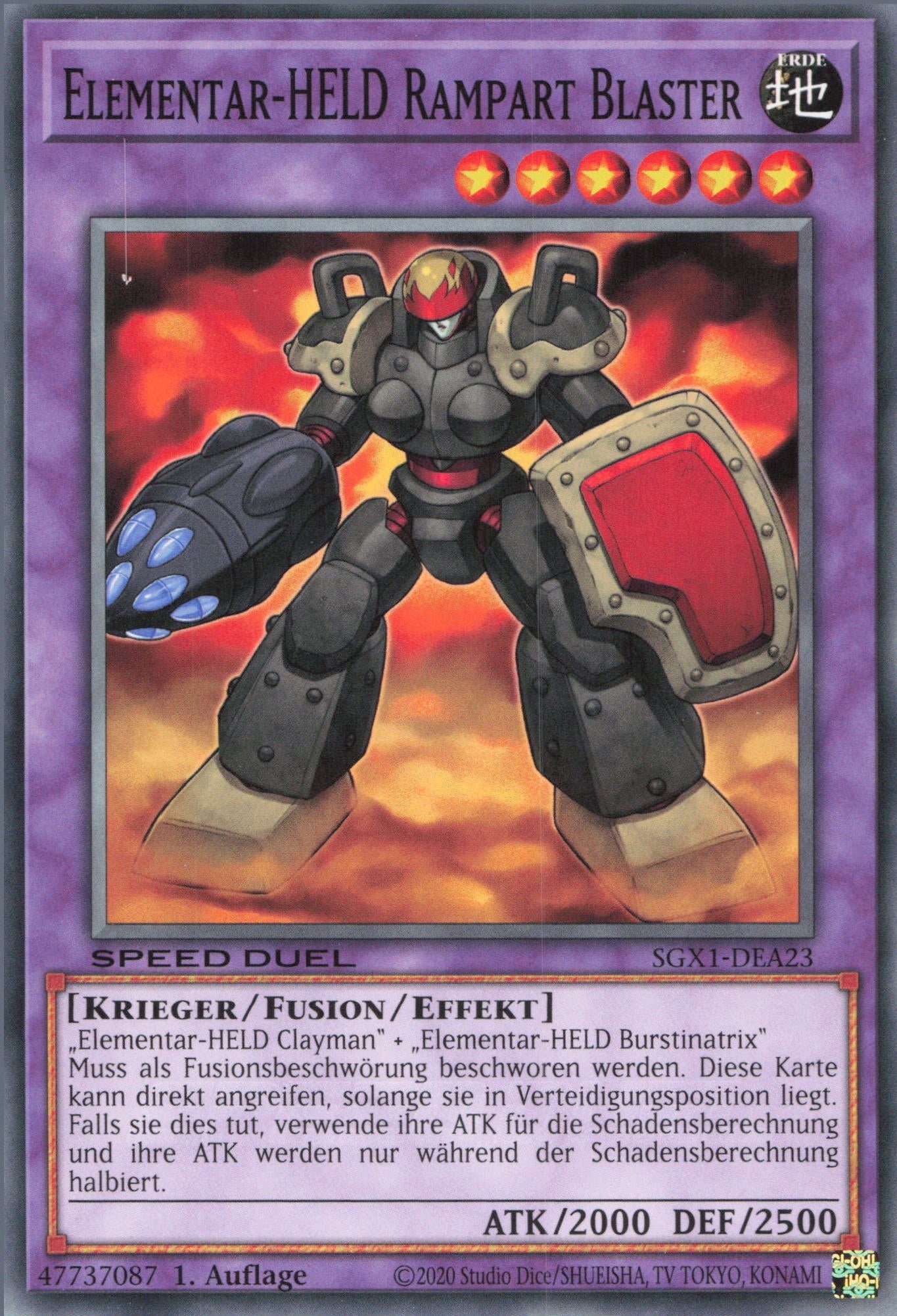 Recollectibles Sammelkarte Yugioh Karte Elementar Held Rampart Blaster