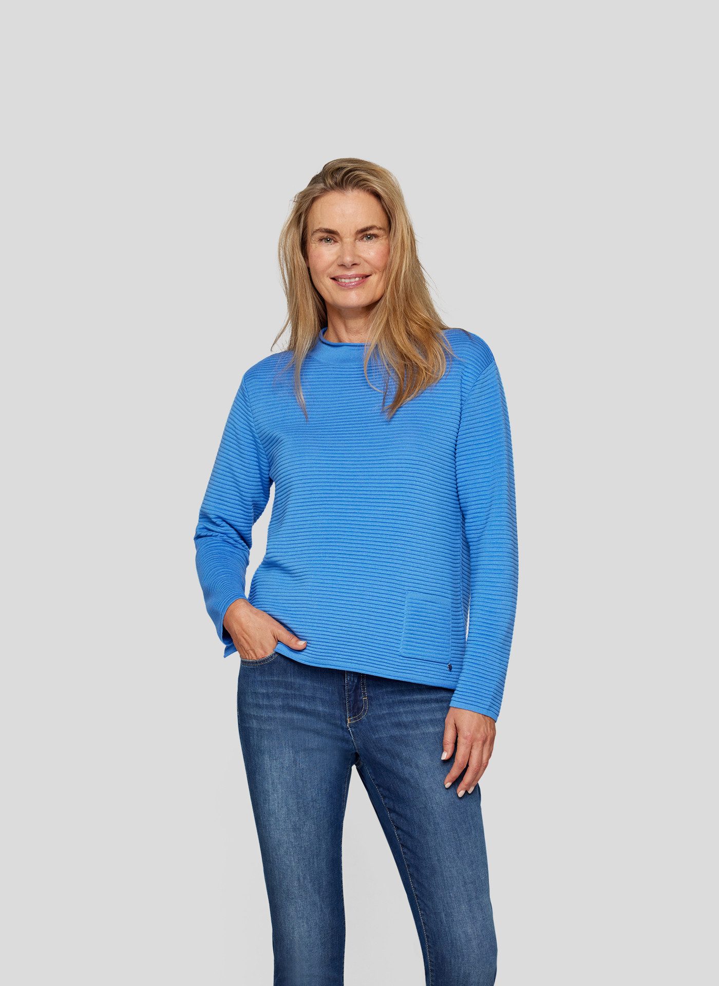 Rabe Strickpullover Rabe Pullover mit Rollkante am Kragen