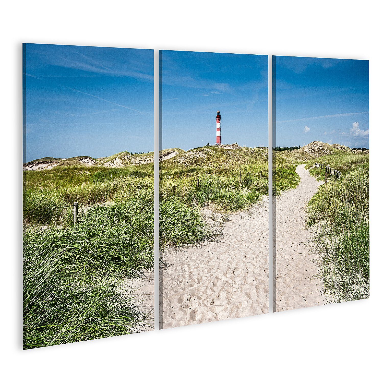 islandburner Leinwandbild »Bild auf Leinwand Schöne Dünenlandschaft mit traditionellem ...