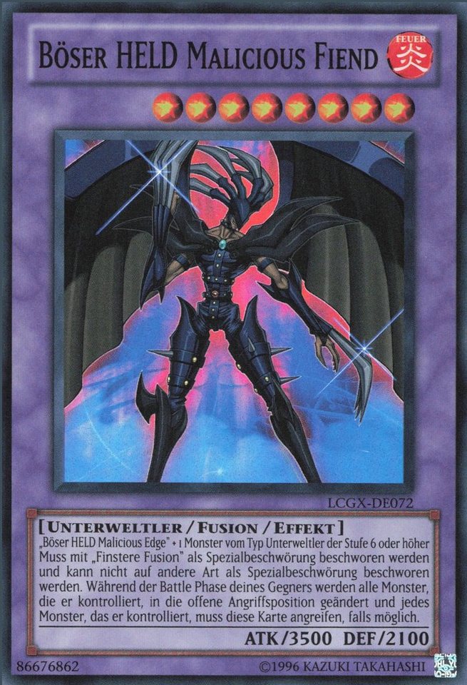 Recollectibles Sammelkarte Yugioh Karte Böser Held Malicious Fiend