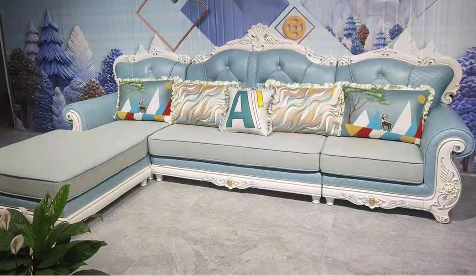 Jvmoebel Ecksofa Chesterfield Klassische Textil Couch Ecksofa Eckpolster