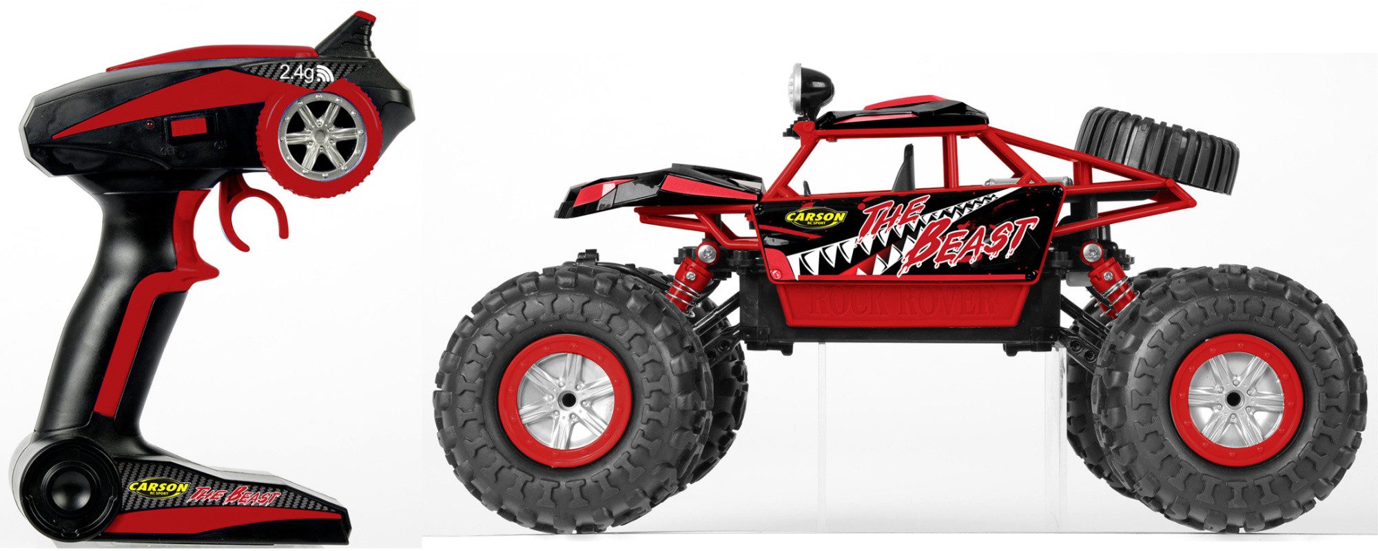 CARSON Carson RC The Beast Crawler 2.4Ghz RTR Komplett Set RC-Ladegerät, Das erforderliche ...