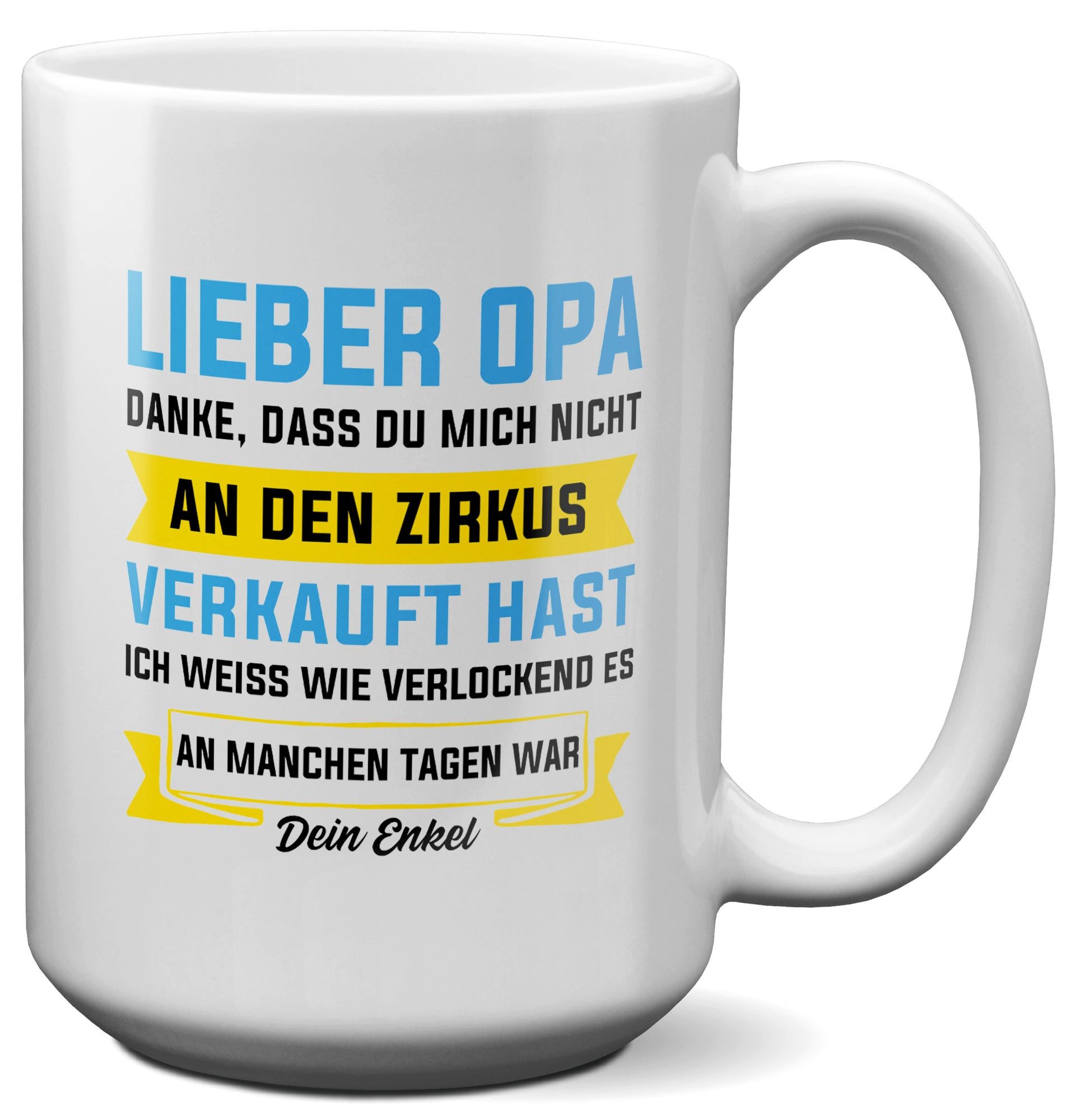 22Feels Tasse Opa Geschenk von Enkel Geburtstag Grossvater Kaffeetasse Männer Rente, Keramik, XL ...