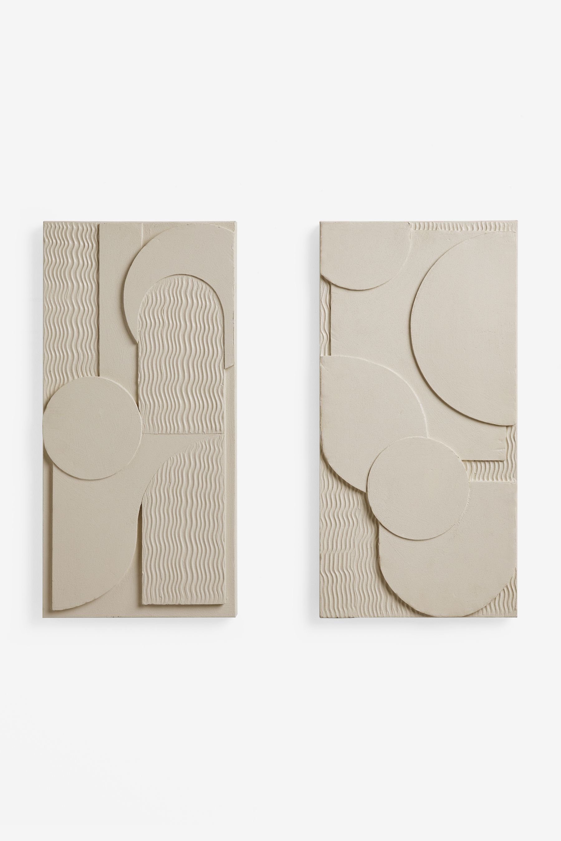 Next Wanddekoobjekt Strukturierte abstrakte Wandkunst, 2er-Set