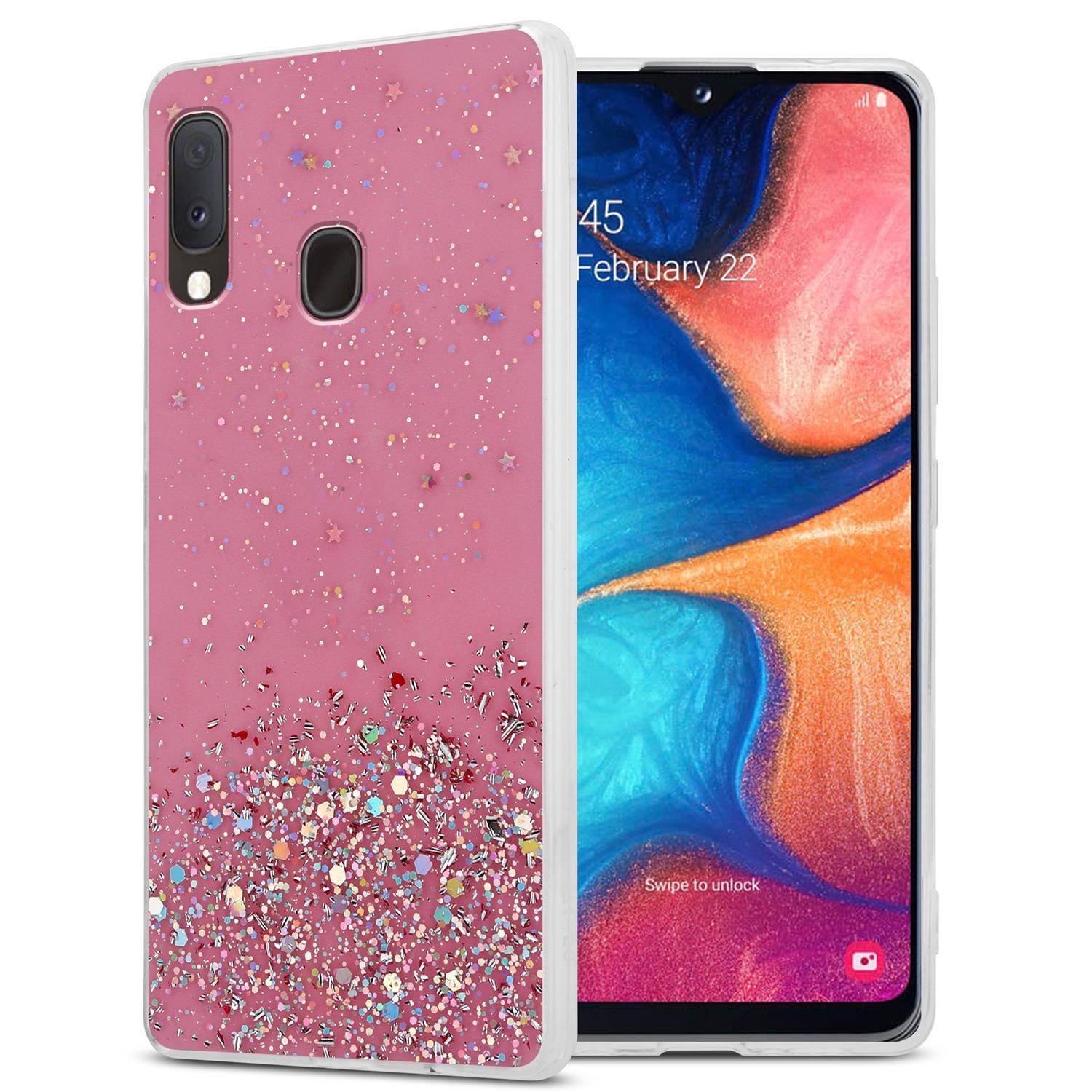 Cadorabo Handyhülle Tpu Funkelnder Glitter Samsung Galaxy A10e A20e