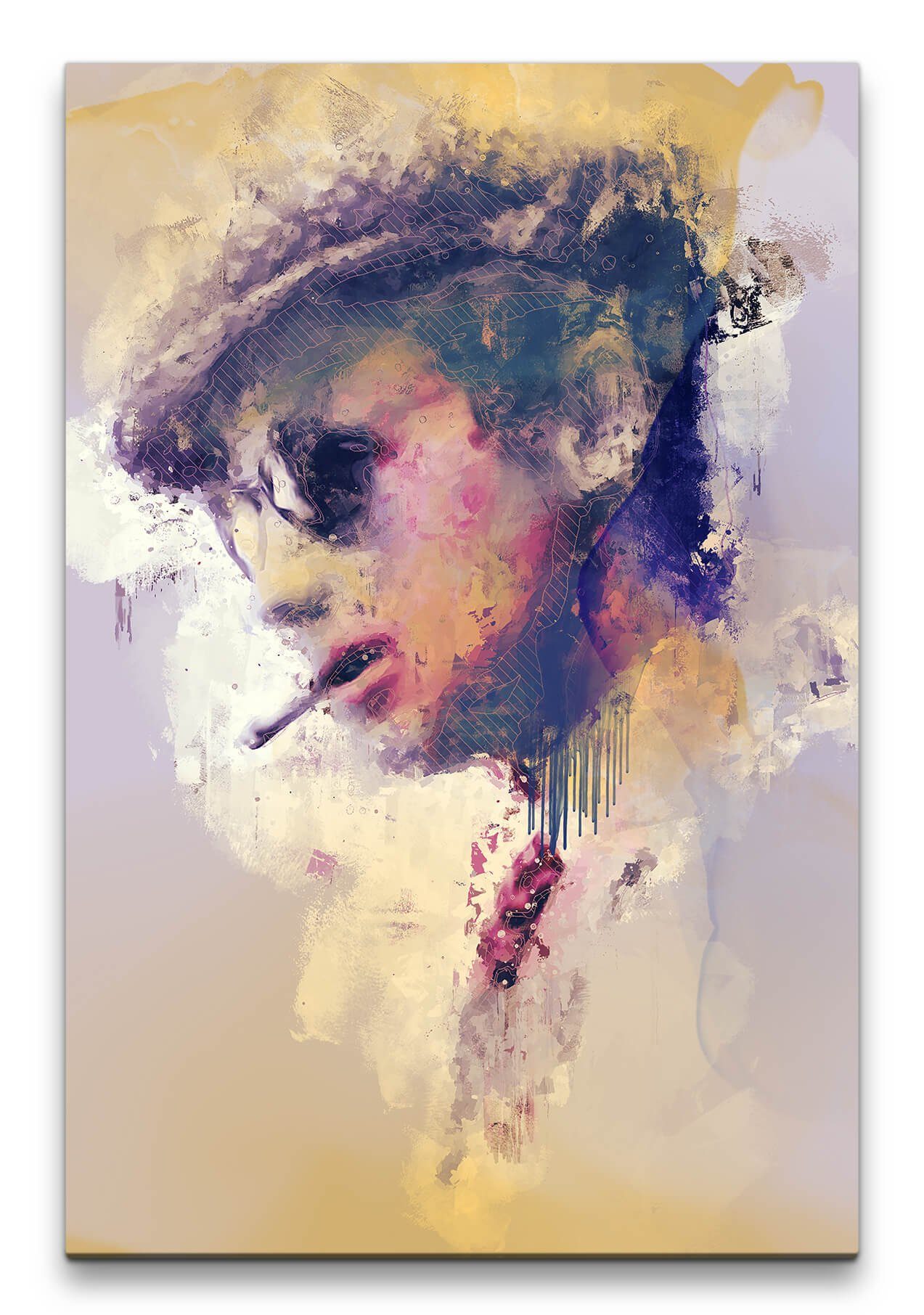 Sinus Art Leinwandbild Jean Paul Belmondo Porträt Abstrakt Kunst