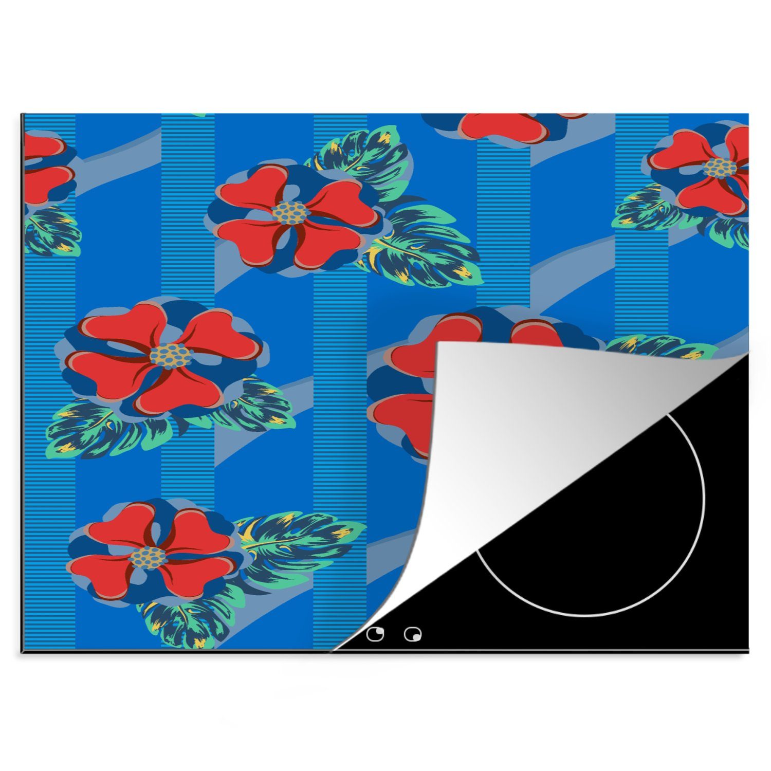 Muchowow Herdblende Abdeckplatte Hibiskus Hawaii Rot Muster