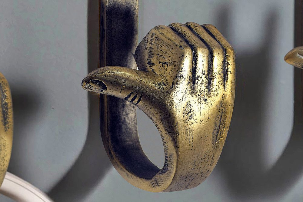 riess-ambiente Wandgarderobe FINGERS messing, Metall · Dekoration ...