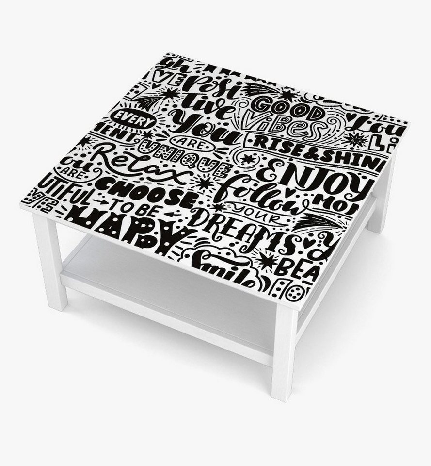 Mymaxxi Möbelfolie Tischfolie Typographie Bubblefree Selbstklebend