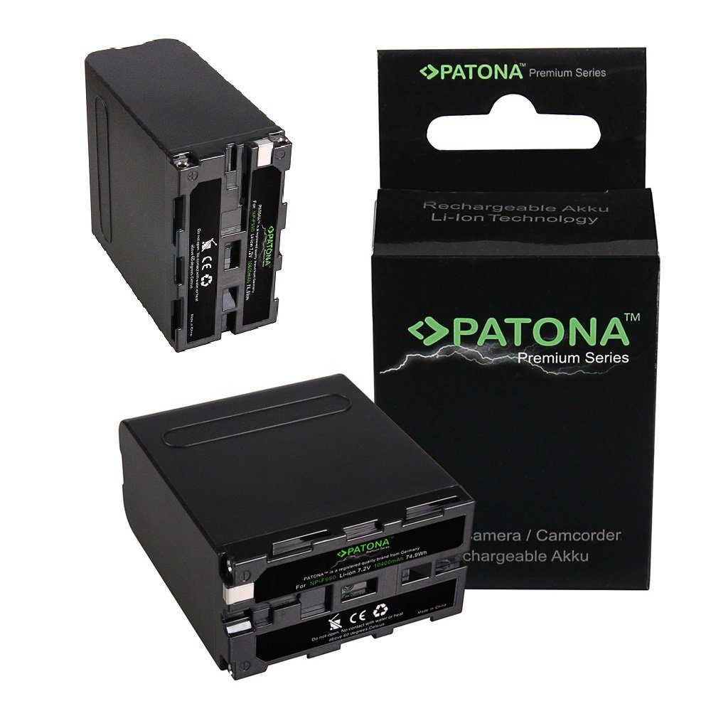 Patona 2x Akku für Sony NP-F990 Kamera-Akku Ersatzakku Kameraakku 10400 mAh (7,2 V, 2 St), HVR ...