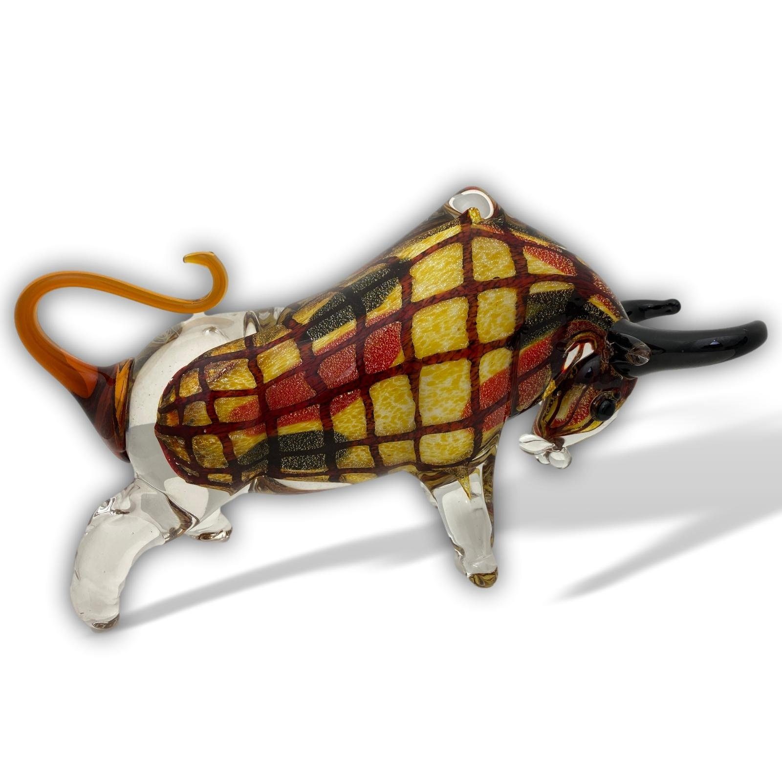 Aubaho Dekofigur Glasfigur Figur Skulptur Stier Bulle Glas Glasskulptur