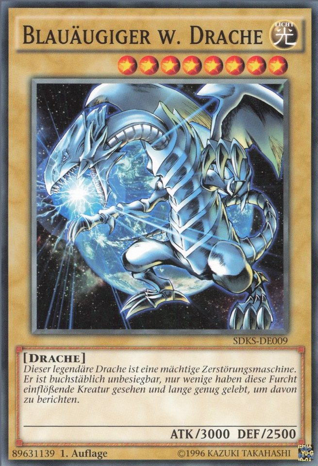Recollectibles Sammelkarte Yugioh Karte Blauäugiger W Drache Deutsch