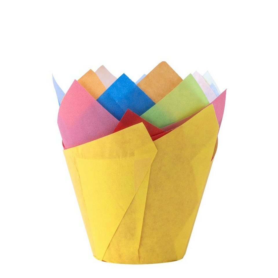 Demmler Muffinform 1616012410 Tulip Wraps Farbig Sort 24 Muffinformen