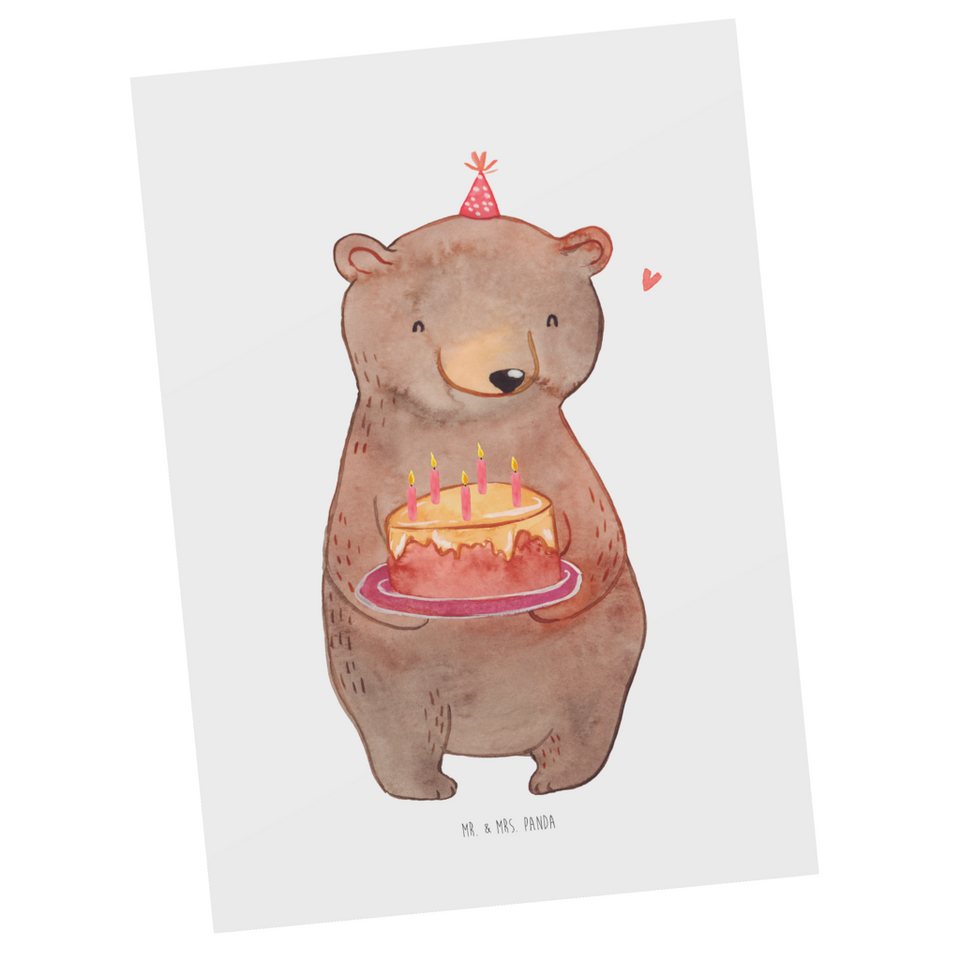 Mr And Mrs Panda Postkarte Geburtstags Bär Torte Weiß Geschenk