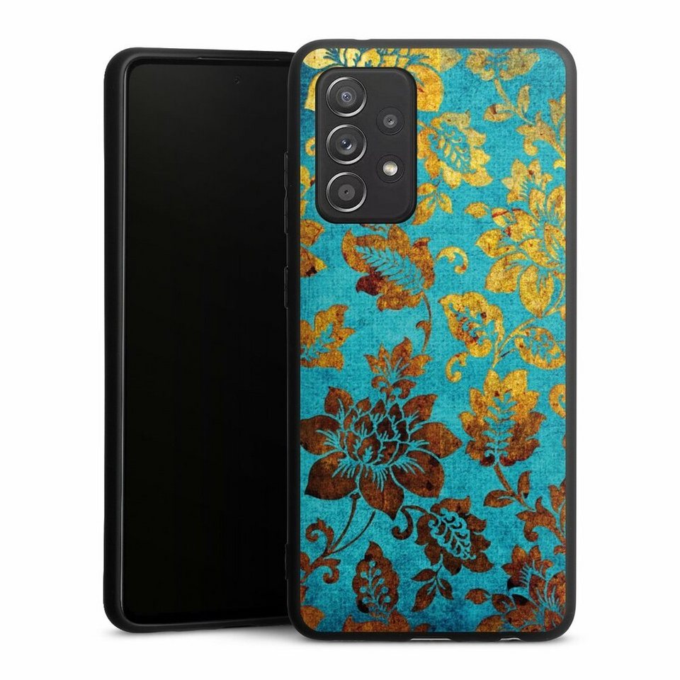 Deindesign Handyhülle Vintage Ornamente Blumen Blue Vintage Samsung
