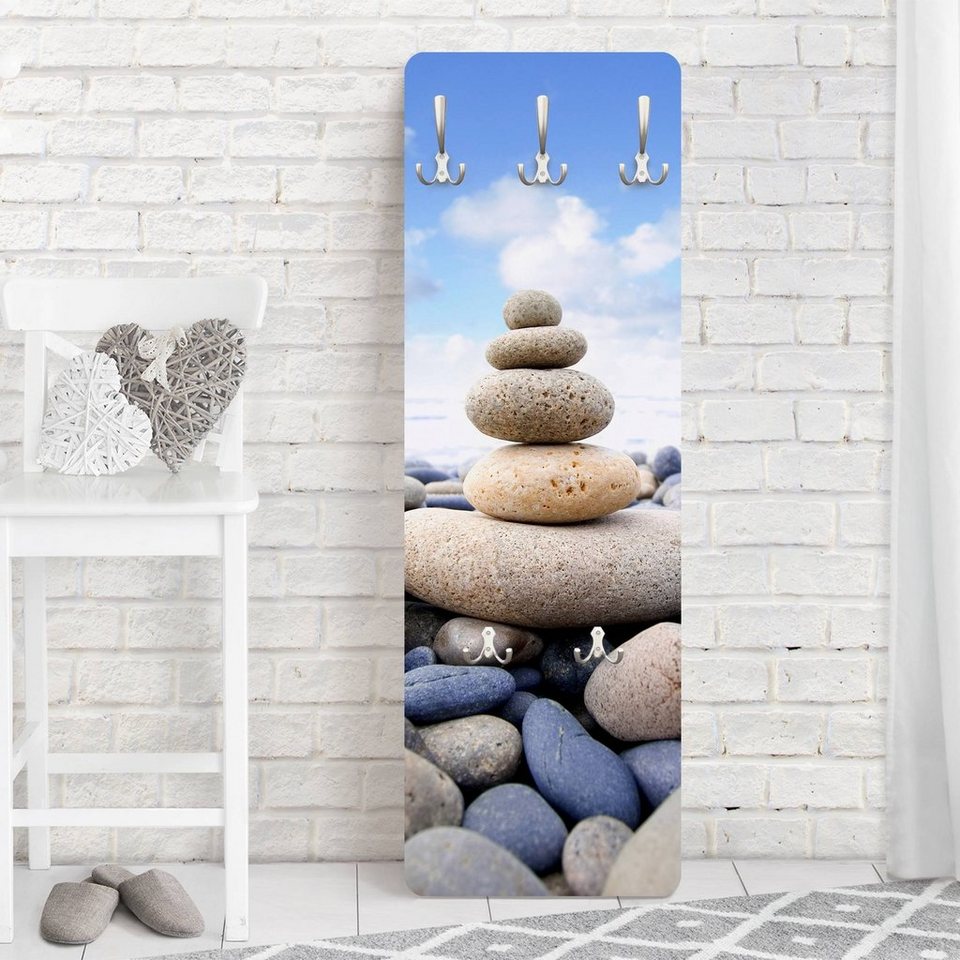 Bilderdepot24 Garderobenpaneel Blau Steinoptik Garten Eden Design