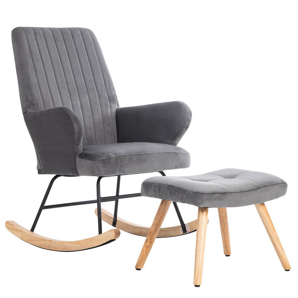Ideasy Schaukelstuhl Ergonomischer Grauer Schaukelstuhl 97 Cm Hoch