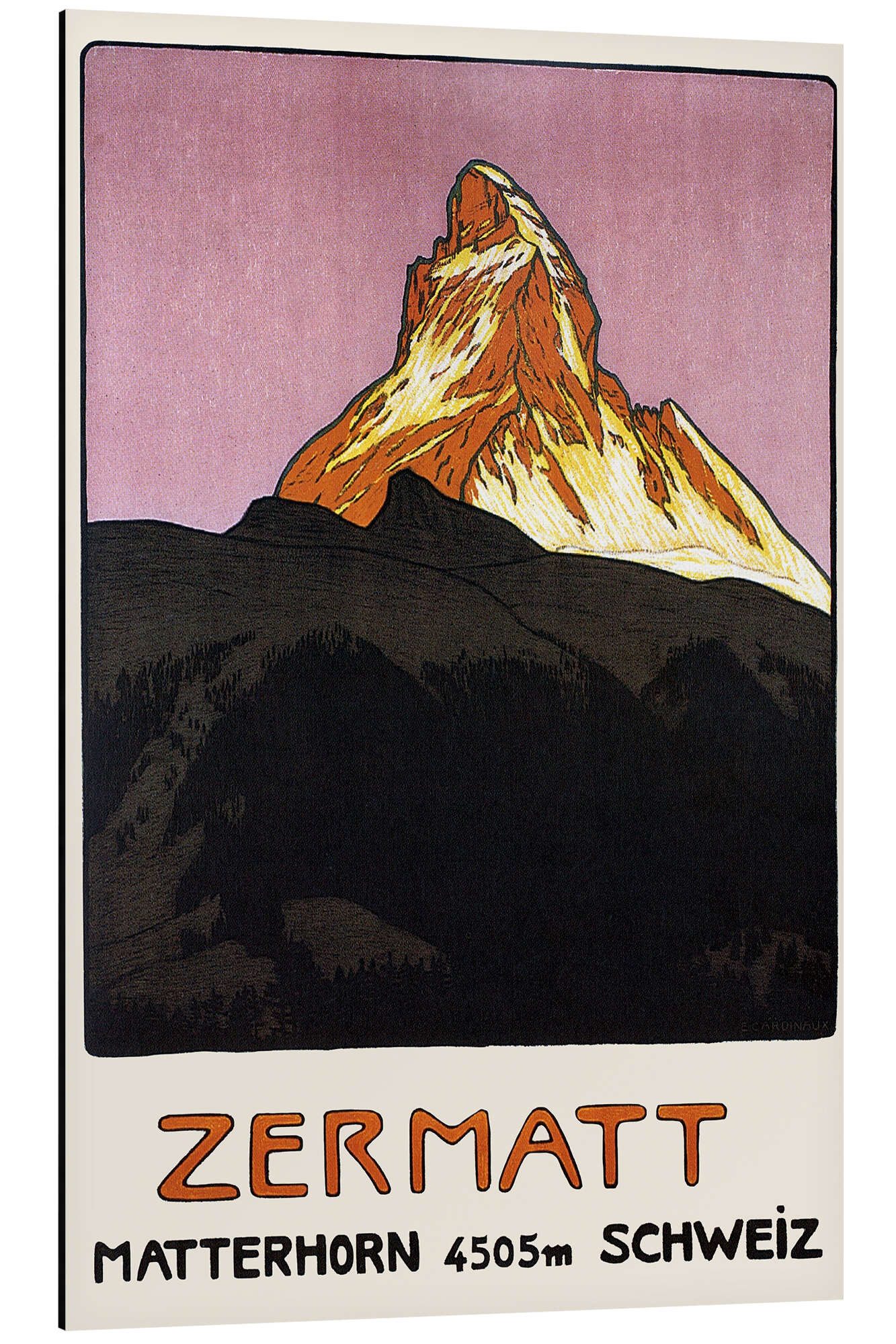 Posterlounge Alu Dibond Druck Vintage Travel Collection Zermatt