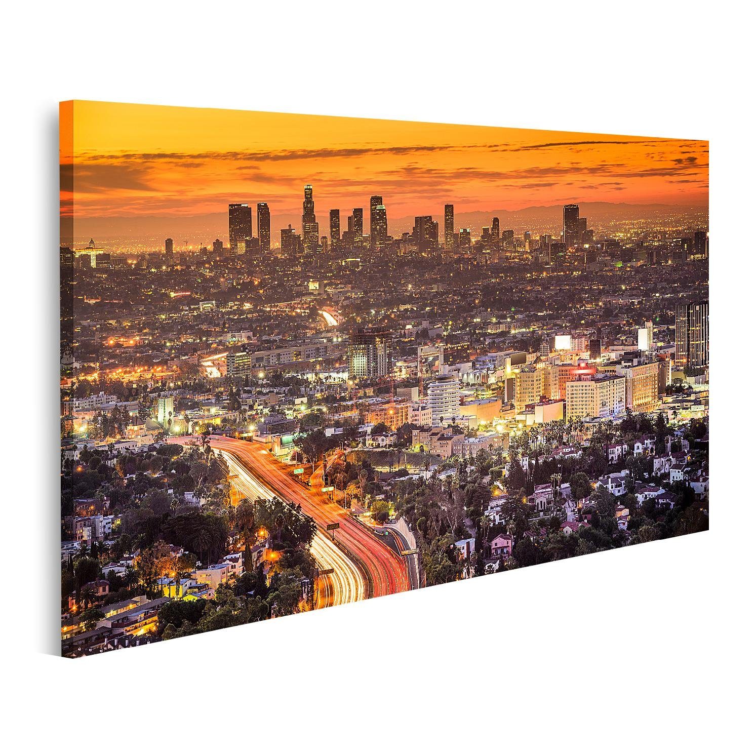 islandburner Leinwandbild Bild auf Leinwand Los Angeles Kalifornien Usa Downtown Skyline in der