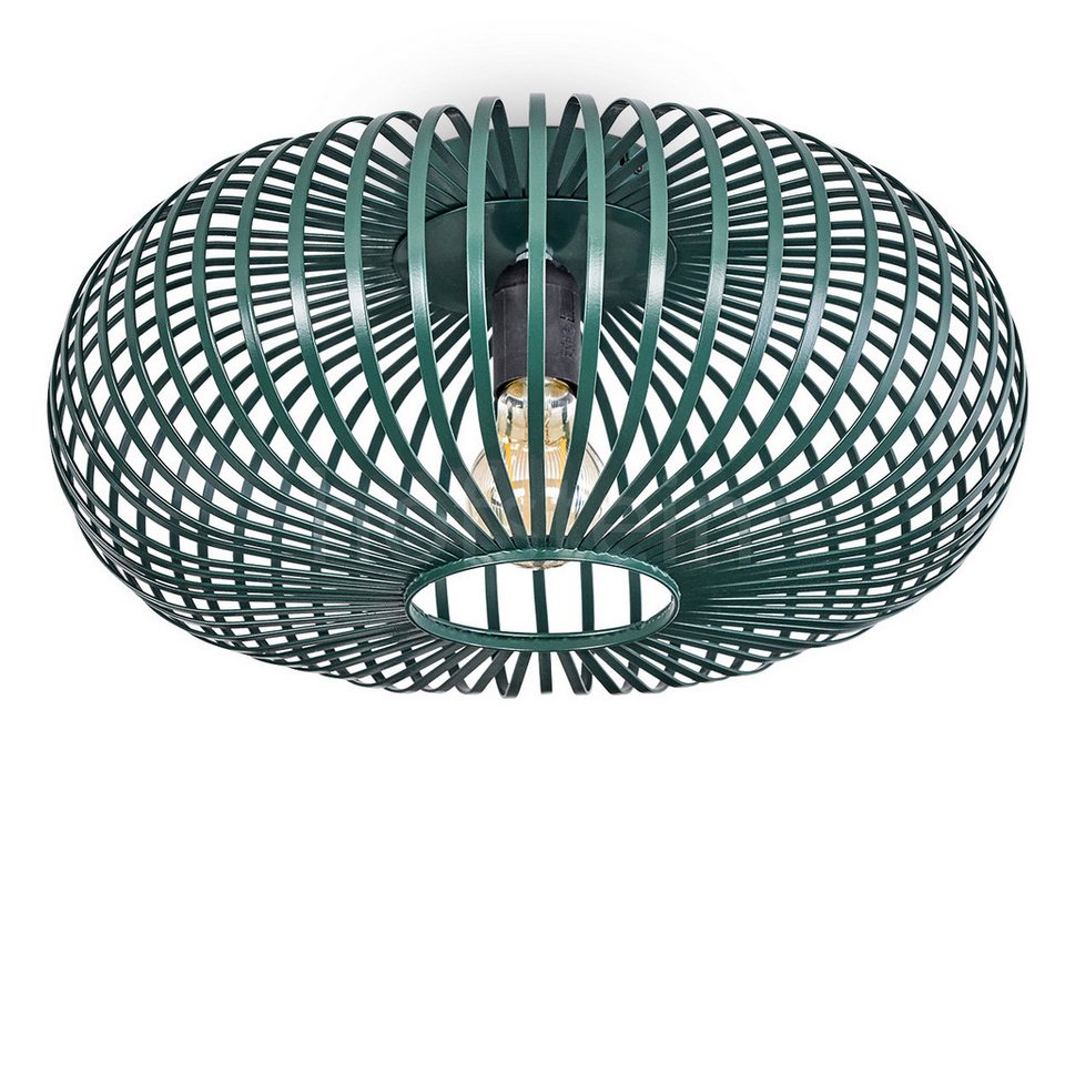 Hofstein Deckenleuchte Runde Deckenlampe Aus Metall In Grün Ohne