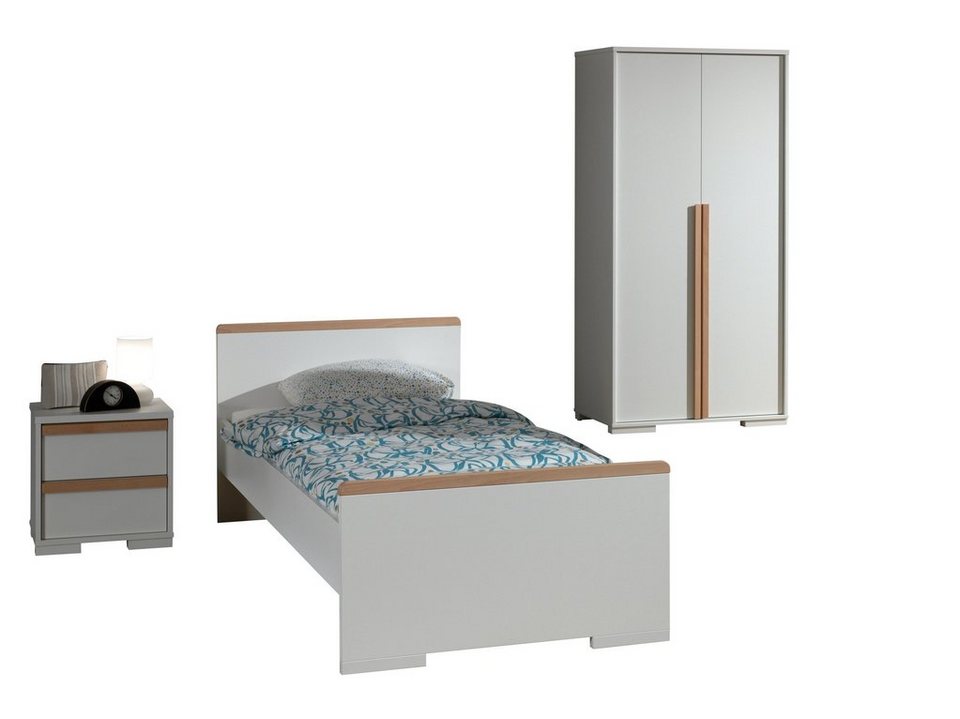 Möbelando Jugendzimmer Set London In Weißbuche Mit 2 Schubladen