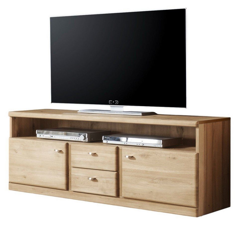 58 Aufm Kessel Lowboard Teilmassiv Ianisha 143x56x46 Tv Unterteil Wildeiche Bianco Geölt 20117