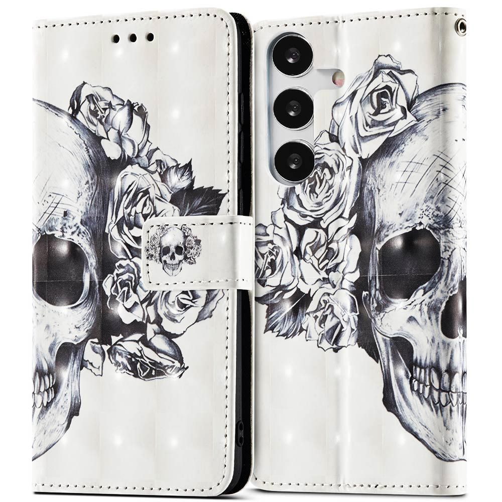 Fitsu Handyhülle Handytasche Für Samsung Galaxy A14 Hülle Totenkopf