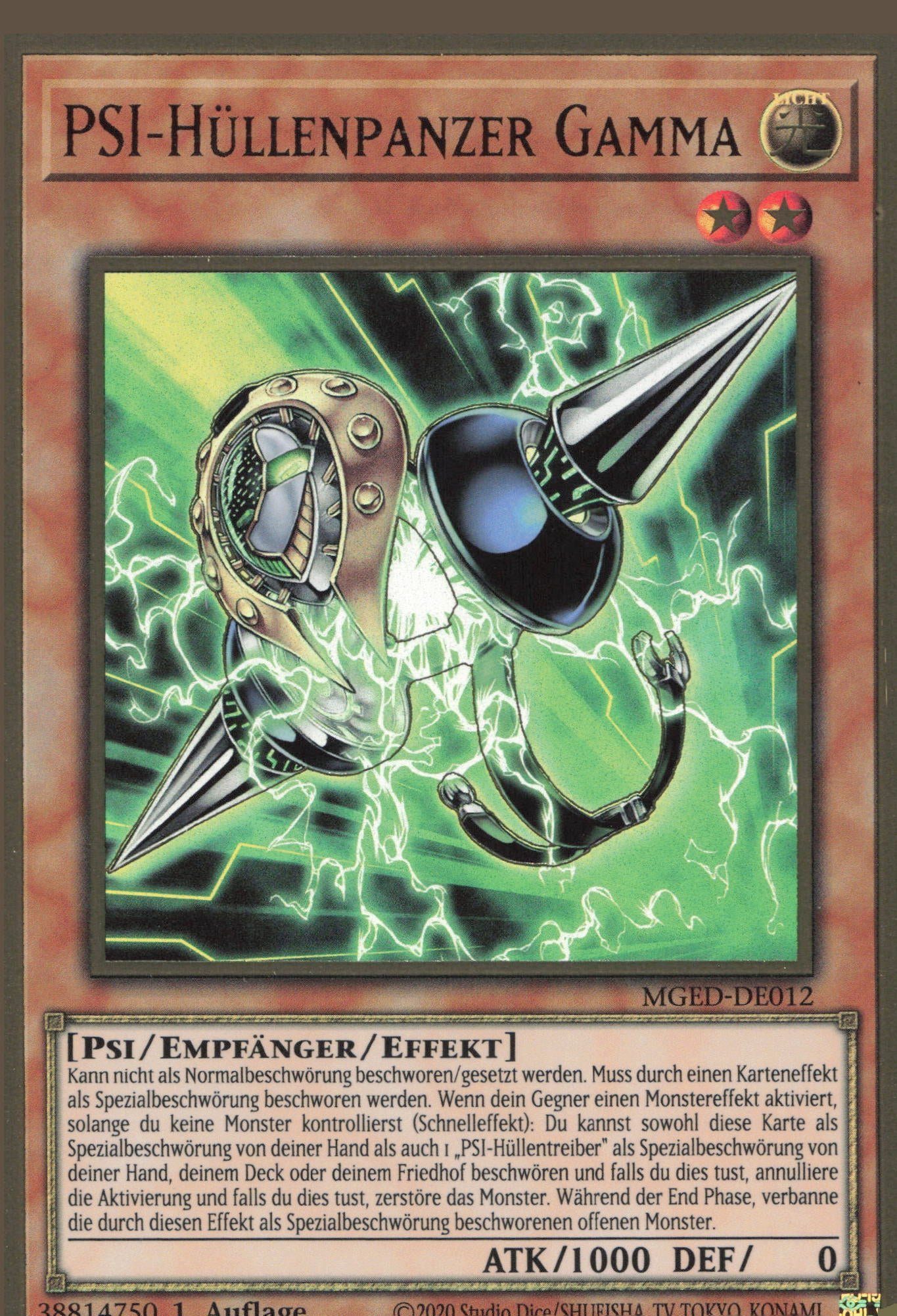 Recollectibles Sammelkarte Yugioh Karte Psi Hüllenpanzer Gamma Deutsch
