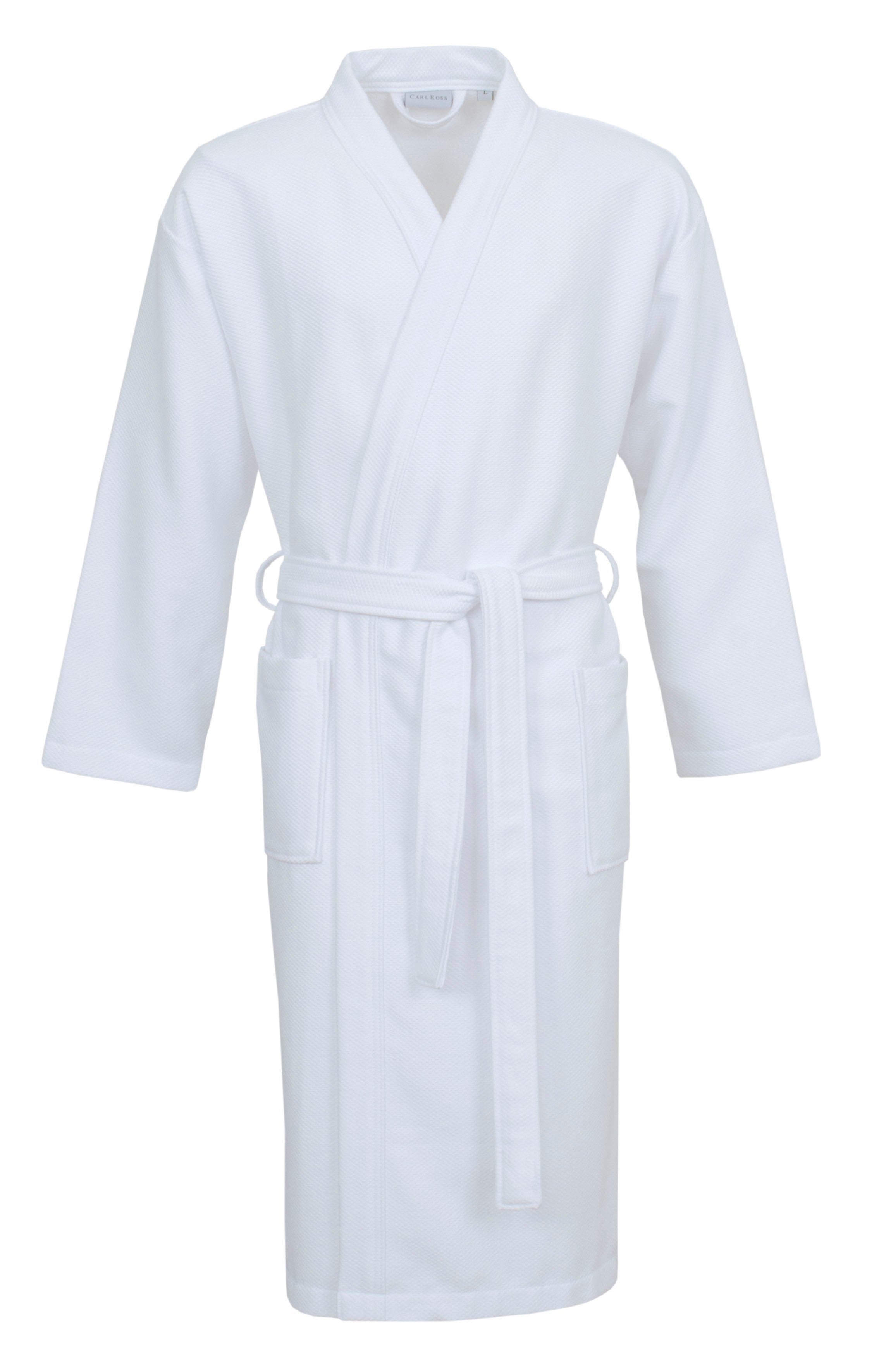 Carl Ross Unisex Bademantel 23100 Langform Baumwolle Kimono Kragen