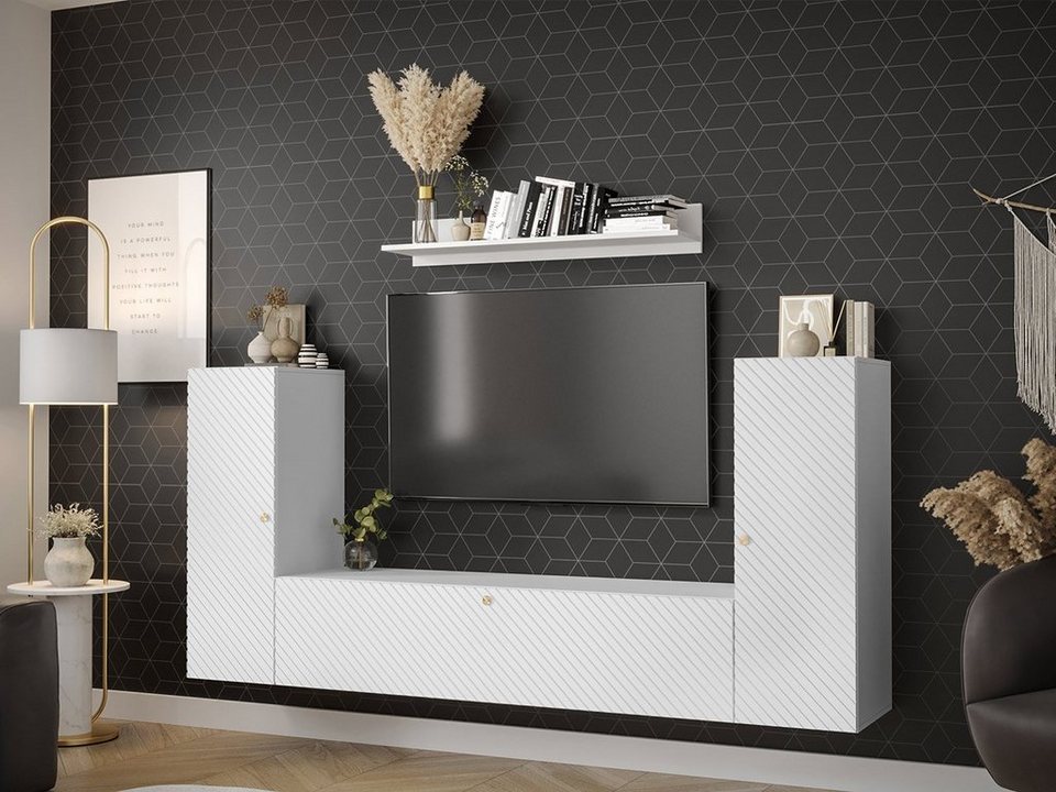 Mirjan24 Wohnwand Waldi Slim Ii 9 4er Set 2x Hängeschrank Tv