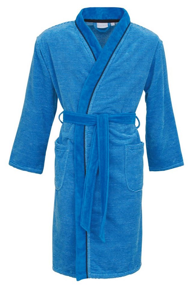 Carl Ross Unisex Bademantel 570110 Midilänge Baumwolle Kimono Kragen